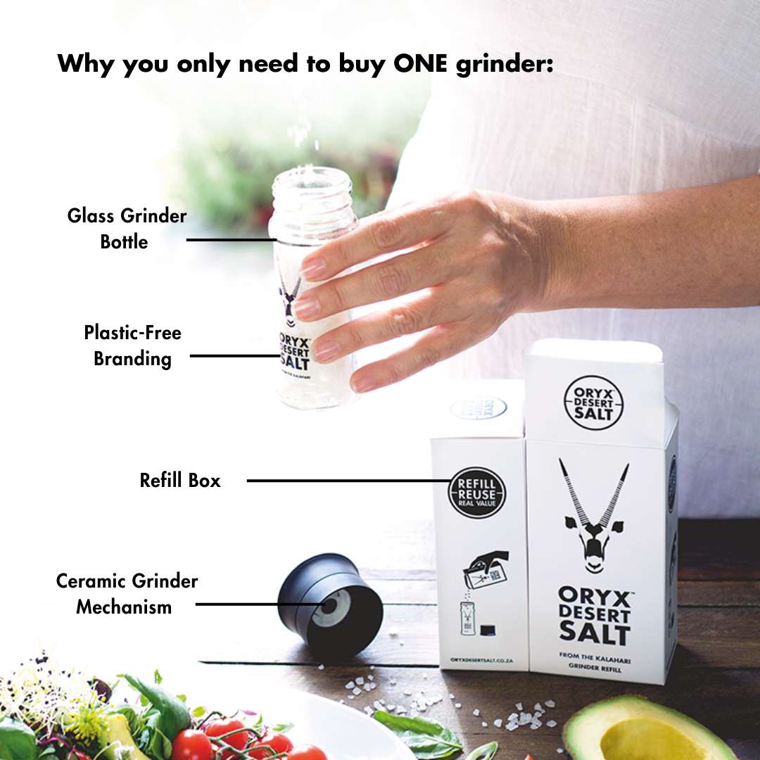 Oryx Desert Salt Refillable Grinder 100g/3,52oz (6 Pack)